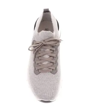 Brunello Cucinelli Knitted Lace-up Sneakers - Grey