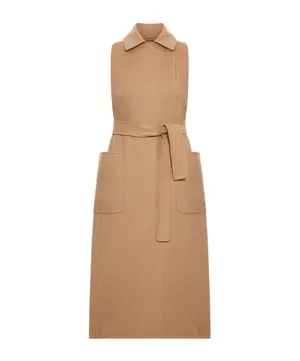 Max Mara Berlina Sleeveless Belted Coat - Camel