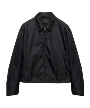 Prada Triangle-patch Zipped Jacket - Black