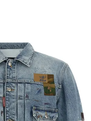 Dsquared2 Rebel Patchwork Denim Jacket