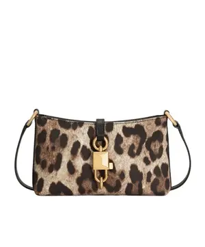 Dolce & Gabbana Leopard-printed Lock Shoulder Bag - Black