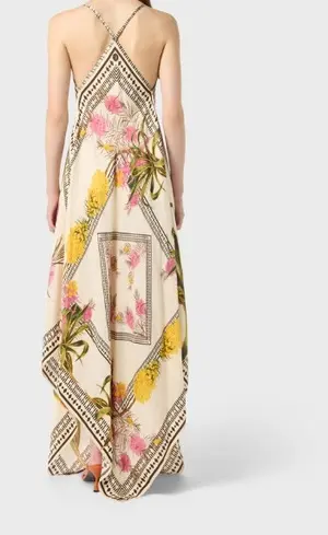 Blumarine Long Printed Twill Dress
