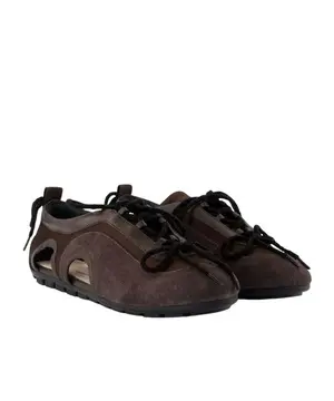 Simone Rocha Cutout Lace-up Trainers - Black