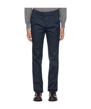 Brunello Cucinelli Pleated Straight-leg Trousers - Navy Blue