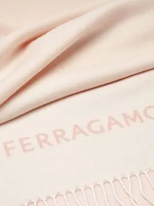 FERRAGAMO Ombr-effect Fringed Scarf - Pink