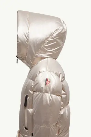 Moncler Violette Metallic Down Jacket With Hood