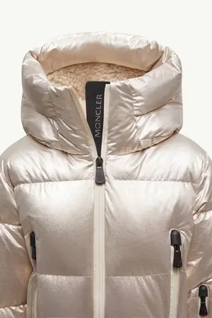 Moncler Violette Metallic Down Jacket With Hood