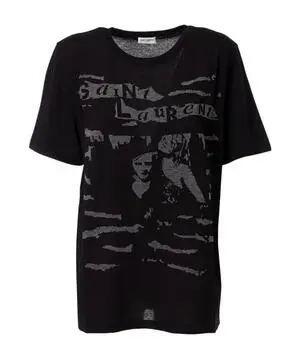 Saint Laurent Jacquard Logo Crewneck T-shirt