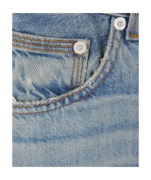 HAIKURE Logo Patch Jeans In Light Wash Denim - Blue