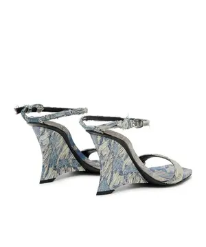 DIESEL® D-amber Wedge Sandals - Light Blue