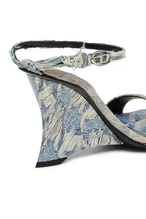 DIESEL® D-amber Wedge Sandals - Light Blue