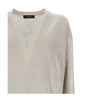 Fabiana Filippi V-neck Metallic-thread Jumper