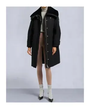 Moose Knuckles Long Sleeve Down Jacket With Merino Wool Collar