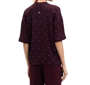 TWINSET Embellished Short Sleeve T-shirt - No