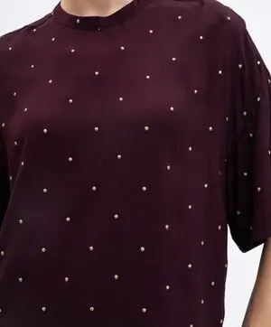 TWINSET Embellished Short Sleeve T-shirt - No