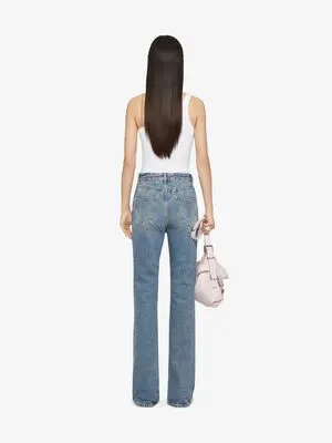 Givenchy Chain-detailed Bootcut Jeans - Medium Blue