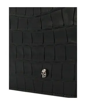 Alexander McQueen Crocodile Effect Skull Detail Pouch