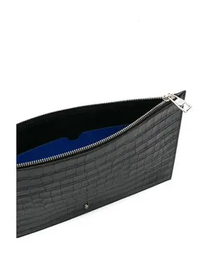 Alexander McQueen Crocodile Effect Skull Detail Pouch