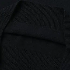 Burberry Icon Stripe Trim Wool Cashmere Sweater - Black