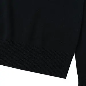 Burberry Icon Stripe Trim Wool Cashmere Sweater - Black