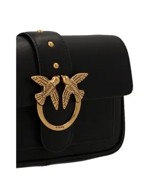 Pinko Love One Pocket Chain Linked Crossbody Bag - Black
