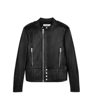 Celine Racer Blouson Jacket In Soft Lambskin - Black