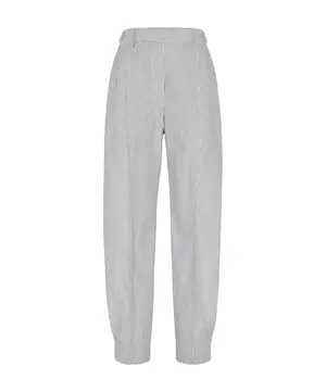 Brunello Cucinelli Sartorial Baggy Trousers With Stripe Pattern - Blue