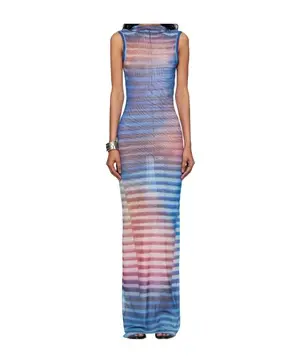JEAN PAUL GAULTIER Striped Sheer Maxi Dress