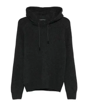 Tagliatore Knitted Hooded Jumper - Grey