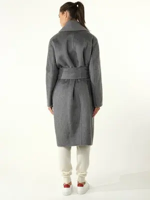 Max Mara Lapel Coat - Gray
