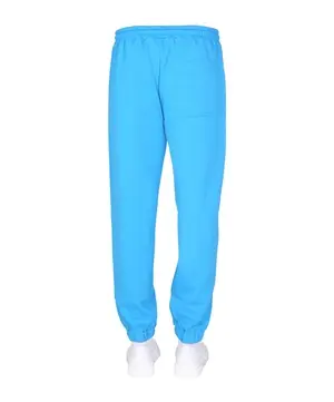 Helmut Lang Logo Printed Elastic Waist Jogging Pants - Blue