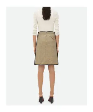 Bottega Veneta Check Patterned Side Slit Skirt