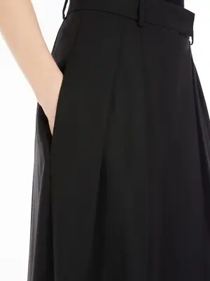 Sportmax Pleat Detailed Wide Leg Pants - Black