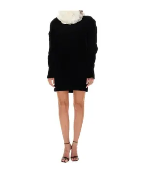 Nina Ricci Velvet Mini Dress With Puff Sleeves