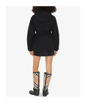 Burberry Hooded Jacket With Belt And Flip Pockets