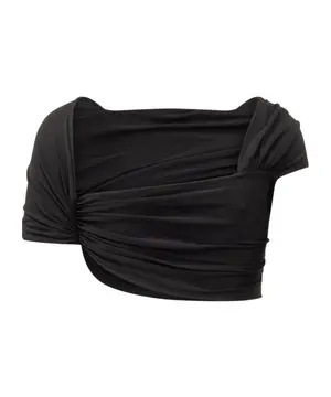 Casablanca Crepe Draped Crop Top