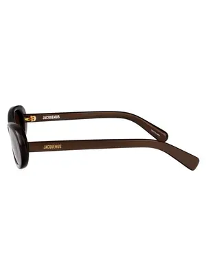Jacquemus Oval Frame Sunglasses - Brown