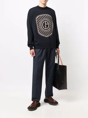 Giorgio Armani Logo Print Knitted Jumper