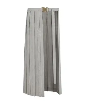 Dior Belted Pleated Skirt - Gray