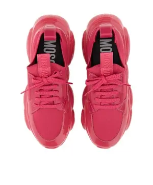 Moschino Lace-up Sneakers With Round Toe And Pull Loops