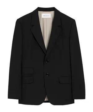 AMI Paris Straight Single-breasted Jacket - Black