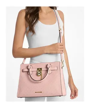 Michael Kors Hamilton Medium Signature Logo Satchel - Pink