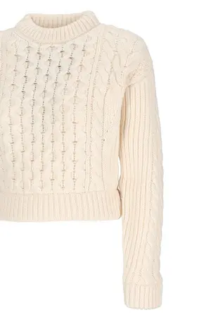 PATOU Cable Knit Cropped Jumper