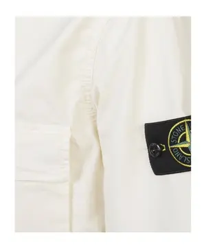 Stone Island Logo Patch Short Sleeved Shirt - Ivory