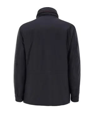 Fedeli Rainstop Safari Jacket With Detachable Wool Collar - Black