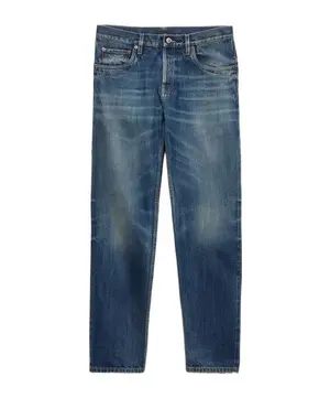 Prada Logo-patch Denim Jeans - Navy Blue