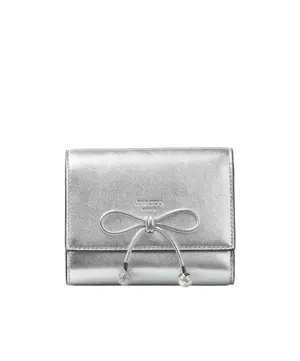 JIMMY CHOO Marinda Metallic Compact Wallet - Silver