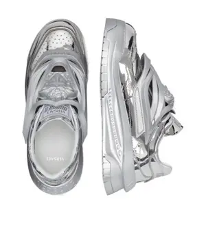 Versace Medusa Metallic Low-top Sneakers - Gray