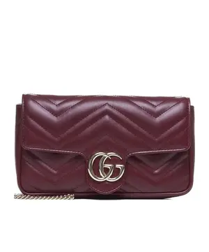 Gucci Gg Marmont Chevron Mini Shoulder Bag - Red