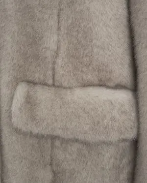 Herno Faux Fur Single Breasted Coat - No